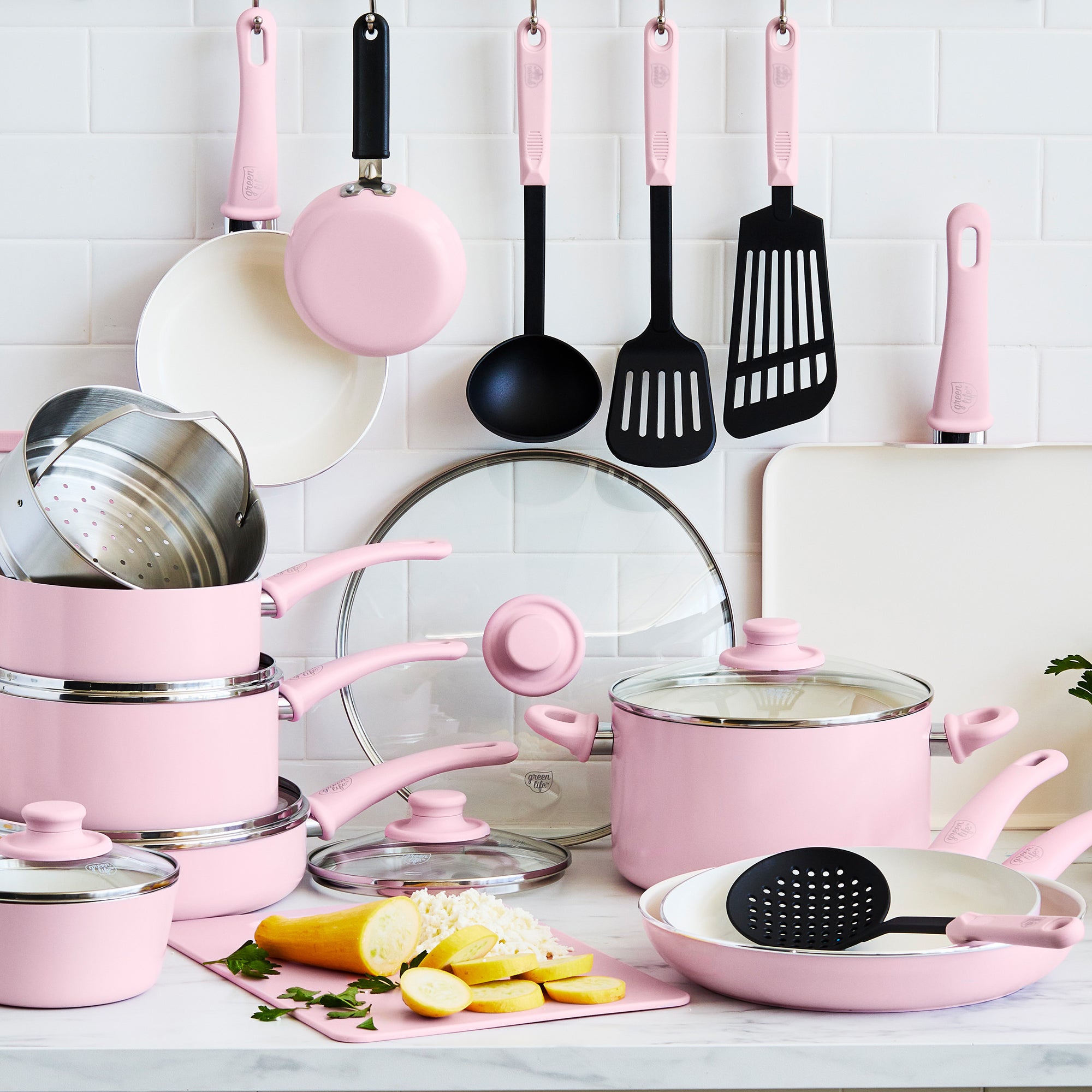 Pink cookware set store